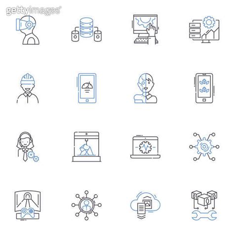 Predictive Analytics Line Icons Collection Forecasting Modeling