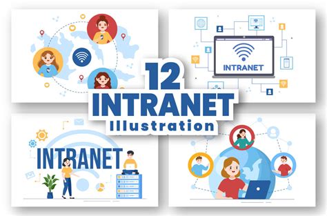 Intranet Internet Network Connection Illustration By Denayunethj Thehungryjpeg
