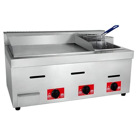 Plancha Industrial De Gas 85 Cm Con Freidora Migsa Pfm 85