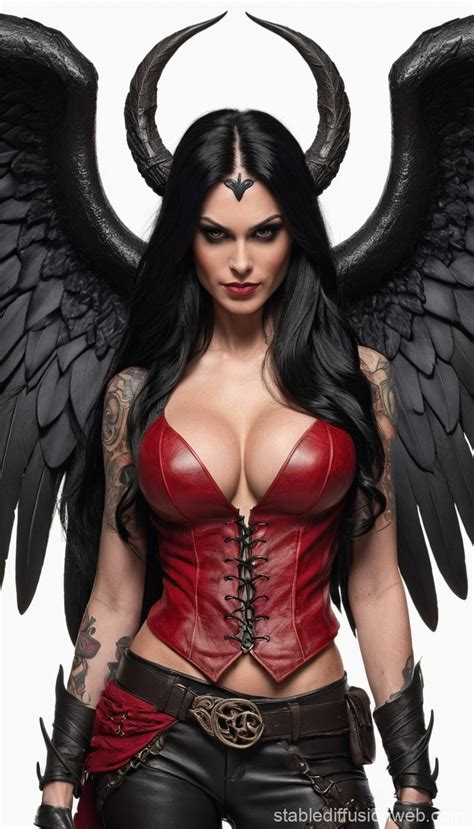 Female Dark Fantasy Demon Illustration Stable Diffusion Online