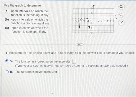 solved use the graph to determine a open intervals on
