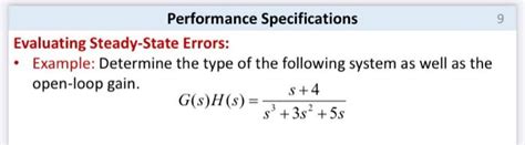 solved evaluating steady state errors example determine