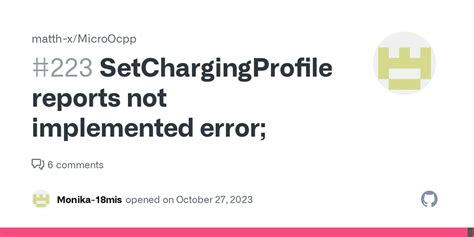 SetChargingProfile Reports Not Implemented Error Issue 223 Matth