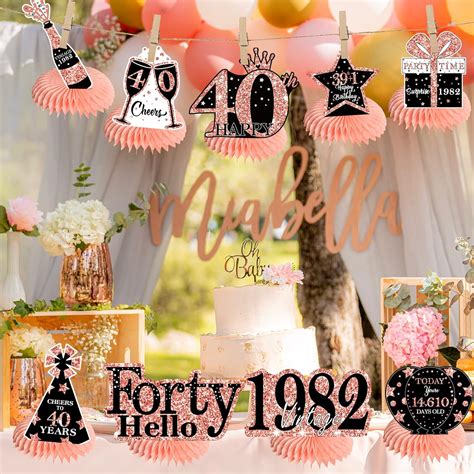 Buy 9pcs 40th Birthday Decorations Honeycomb Centerpieces For Women