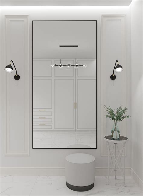 Зеркало интерьерное в алюминиевой раме настенное ONE Mirror 200x100 см ...