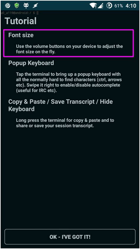 Ssh How Do I Change The Terminal Font Android Enthusiasts Stack Exchange