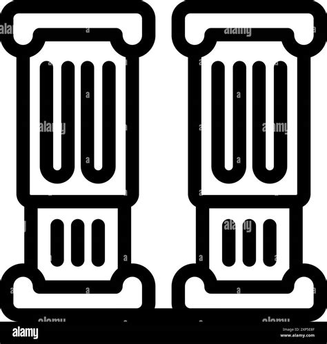 Simple Line Drawing Of Two Fluted Columns Representing Ancient Greek