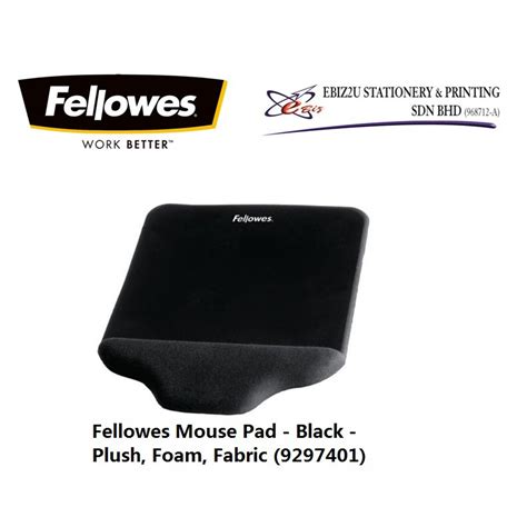 Fellowes Mouse Pad Black Plush Foam Fabric 9297401 Mouse Pad Gel Mouse Pad Gel Pad