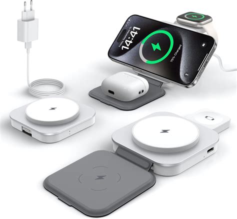 LISEN 3 in 1 Ladestation Mehrere Geräte Magsafe Ladestation Apple