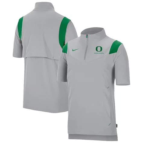Mens Nike Gray Oregon Ducks Coach Short Sleeve Quarter Zip Jacket