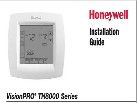 Honeywell Visionpro Th8000 Series Manual Manualsbook