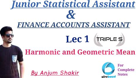 Lecture 1 Harmonic And Geometric Mean By Anjum Sir For JKSSB JSA FAA