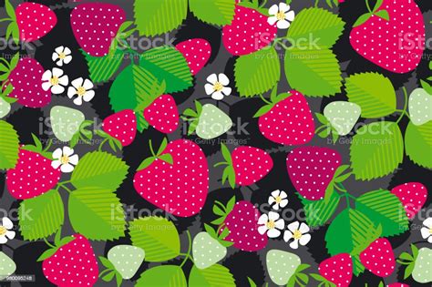 간단한 딸기 완벽 한 패턴입니다 소박한 스타일에 붉은 정원 열매 0명에 대한 스톡 벡터 아트 및 기타 이미지 0명 개념 과일 Istock