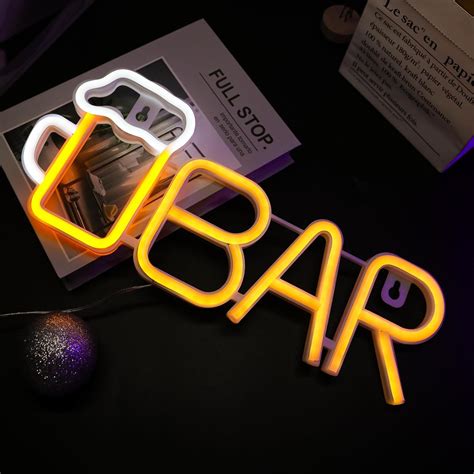 Amazon ENUOLI Bar Neon Sign Beer Neon Signs Beer Shape LED Signs Bar Neon Light USB