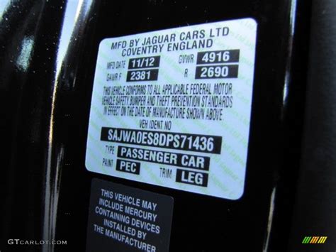 2013 Xf Color Code Pec For Ebony Photo 87271245