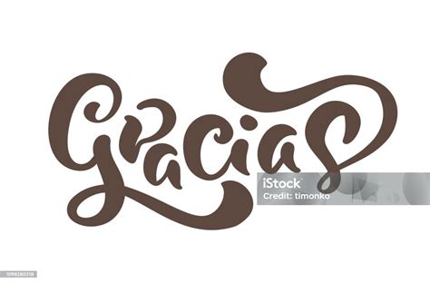 스페인어에서 감사 벡터 텍스트 감사 합니다 레터링 서 벡터 일러스트입니다 전단지 배너 및 포스터 인쇄에 대 한 요소입니다 현대 서 예 감사합니다에 대한 스톡 벡터 아트 및