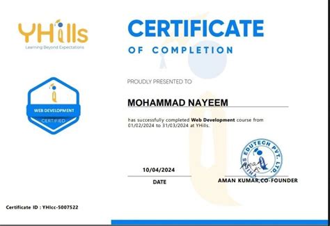 Mohammad Nayeem On Linkedin Webdevelopment Yhills