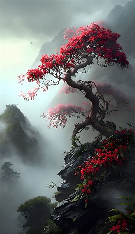 HD Wallpaper Ravine Mountains Fog Hill Of Five Elements Trees