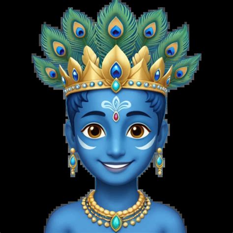 Krishna Blue Skinned Deity With A Peacock Feather Crown Emoji Ai Emoji Generator