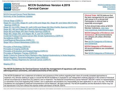 Cáncer cérvicouterino Guia NCCN 2019 PDF