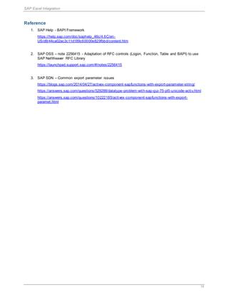 SAP Integration With Excel Basic Guide DOC Business Accounting Finance Business