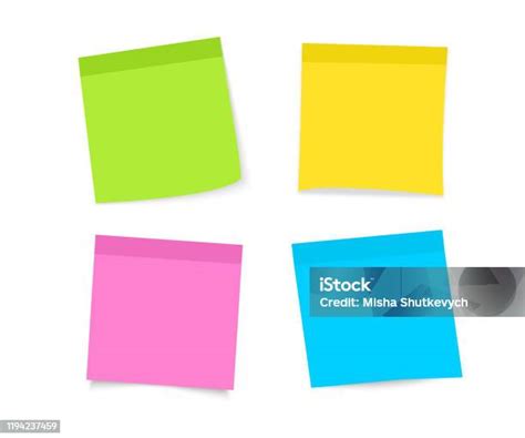 포스트 노트 스티커 종이 스티커 메모 조각 멀티 컬러 스티커 세트입니다 스티커 메모 용지입니다 말린 모서리노트 용지의 다른 색깔의 시트의 컬렉션입니다 메시지 준비 완료