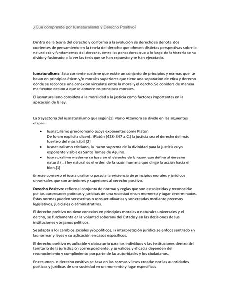 Qué Comprende Por Iusnaturalismo Y Derecho Positivo