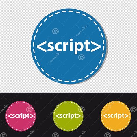 Script Icon Programming Language Sign Colorful Vector Illustration