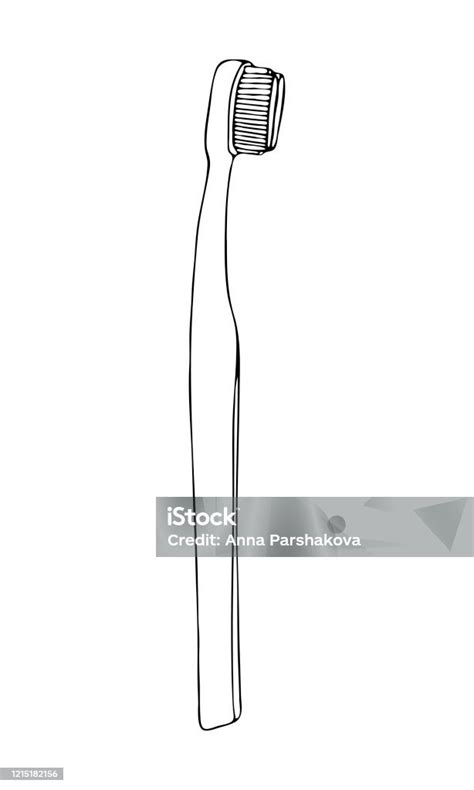 오목 한 치열 교정 칫솔 치과 교정기의 외부 부분을 청소하기위한 개인 위생 제품 벡터 격리 템플릿 플랫 낙서 현실적인 그리기 검은 윤곽 흰색 배경 아이콘입니다 0명에 대한