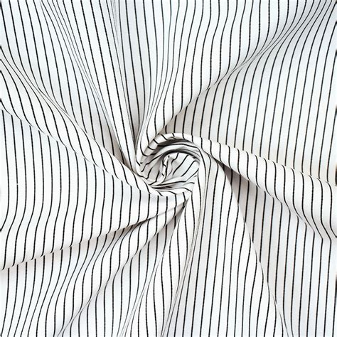 Black White Stripe Poly Cotton Poplin Woven Fabric Fabric Depot