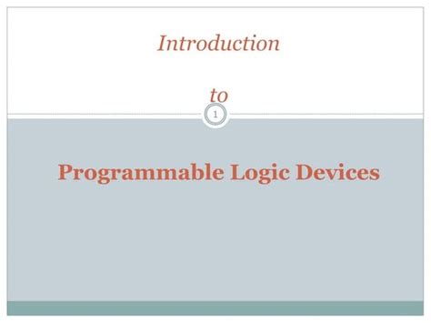 Programmable Logic Devices Pptx