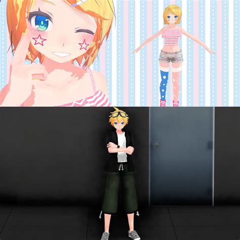 Mmd Newcomers Dl Oh How Sweet Rin And Kakkoi Len By Xshizuxnamix On