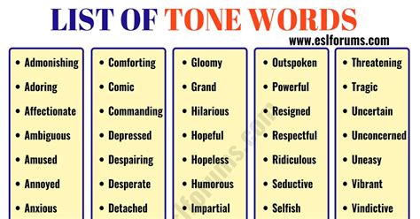 What Are Tone Words List Of 300 Useful Words To Describe Tone Esl