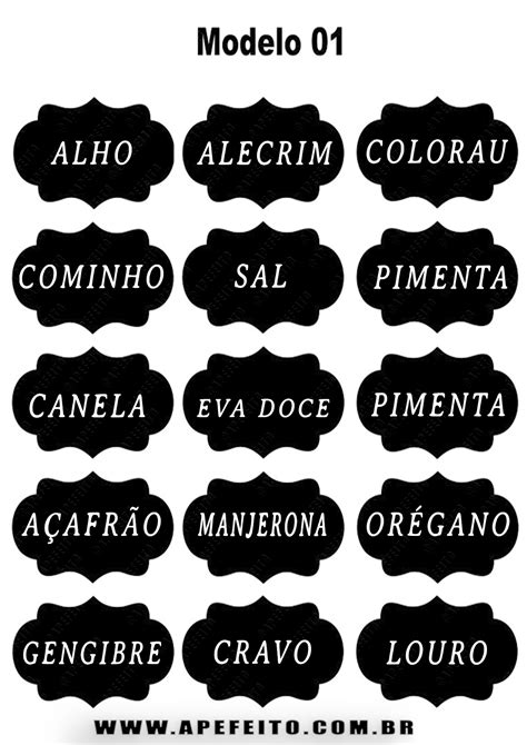 5 Modelos De Adesivos Para Temperos Prontos Para Impressão Medicine