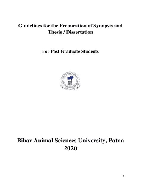 Fillable Online Guidelines For Writing A Research Project Synopsis Or