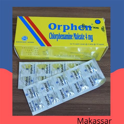 Jual Orphen 4mg Obat Gatal Alergi 10 Tablet Shopee Indonesia
