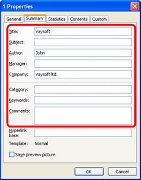 Vaysoft Change MS Word Document File Summary Properties You Can View And Change Microsoft Word
