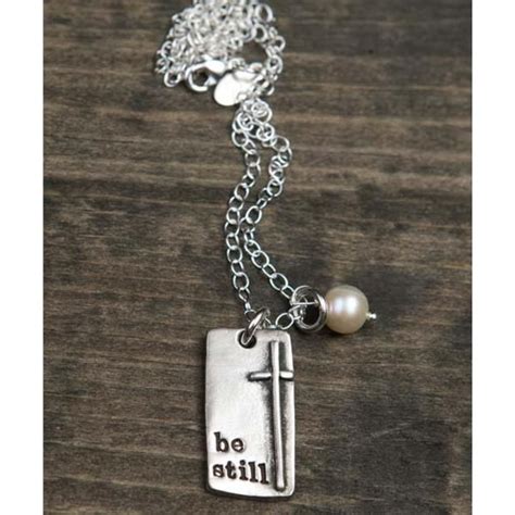 Fine Pewter Be Still Cross Necklace The Vintage Pearl Luxury