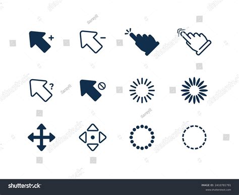 Collection Computer Mouse Cursors Vector Illustration Stock Vector