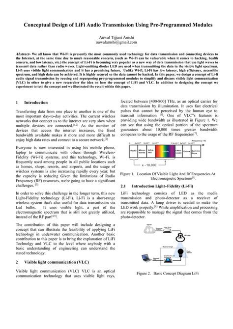 Conceptual Design Of Lifi Audio Transmission Using Pre Programmed