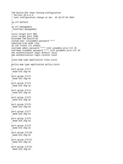 Tor Switch 01 Show Running Configu Pdf Computer Science Networking Standards