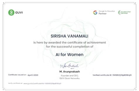 sirisha vanamali on linkedin hello everyone i successfully completed the ai for women course…