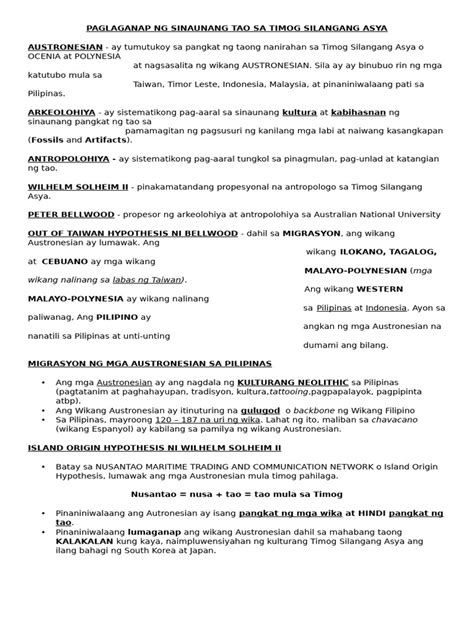 Paglaganap Ng Sinaunang Tao Sa Timog Silangang Asyalecture Pdf