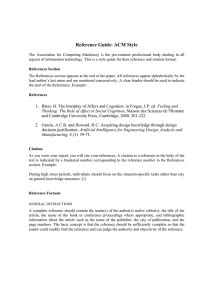 ACM Citation Style Guide Communications Of The ACM