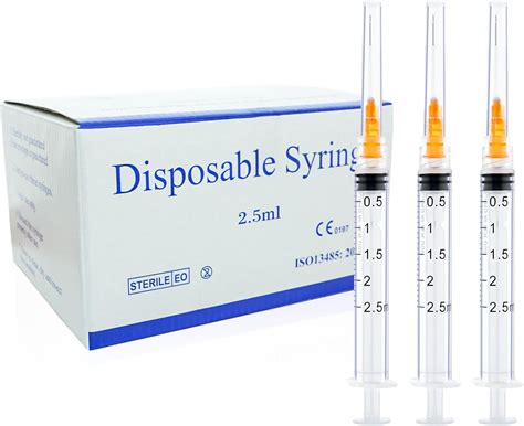 2 5ml syringe with 25 gauge 1 inch needles disposable