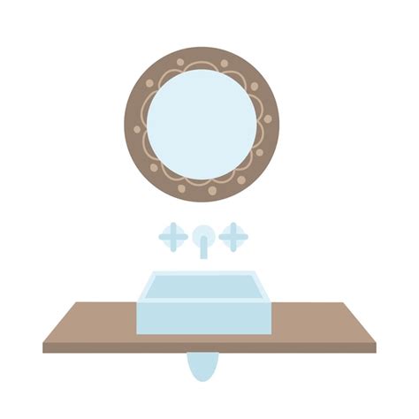 Premium Vector Vector Sink On Wood Table And Mixer Tap Ceramic Sink