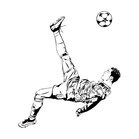 Black And White Ronaldo Drawing Np