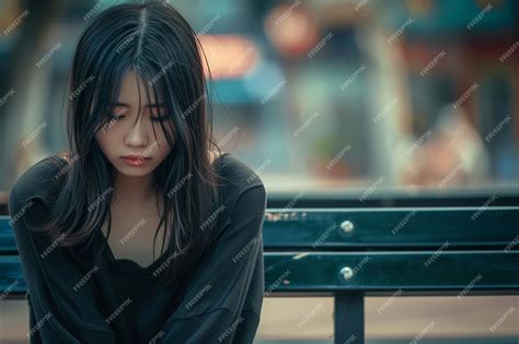 Portrait Of Lonely Sad Woman Ai Generated Image