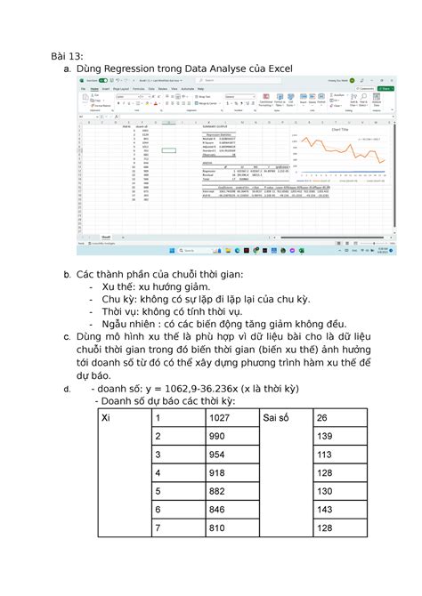 Thống kê trong kinh doanh và kinh tế Nhóm Bài a Dùng Regression trong Data Analyse của