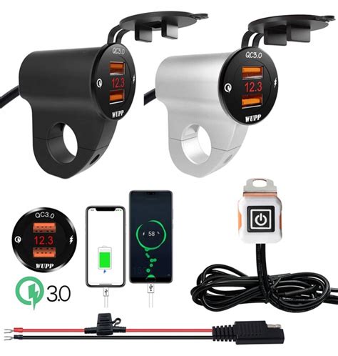 ŁADOWARKA 2x USB QC 3 0 DO MOTOCYKLA Z METALU MC3084G za 150 zł z